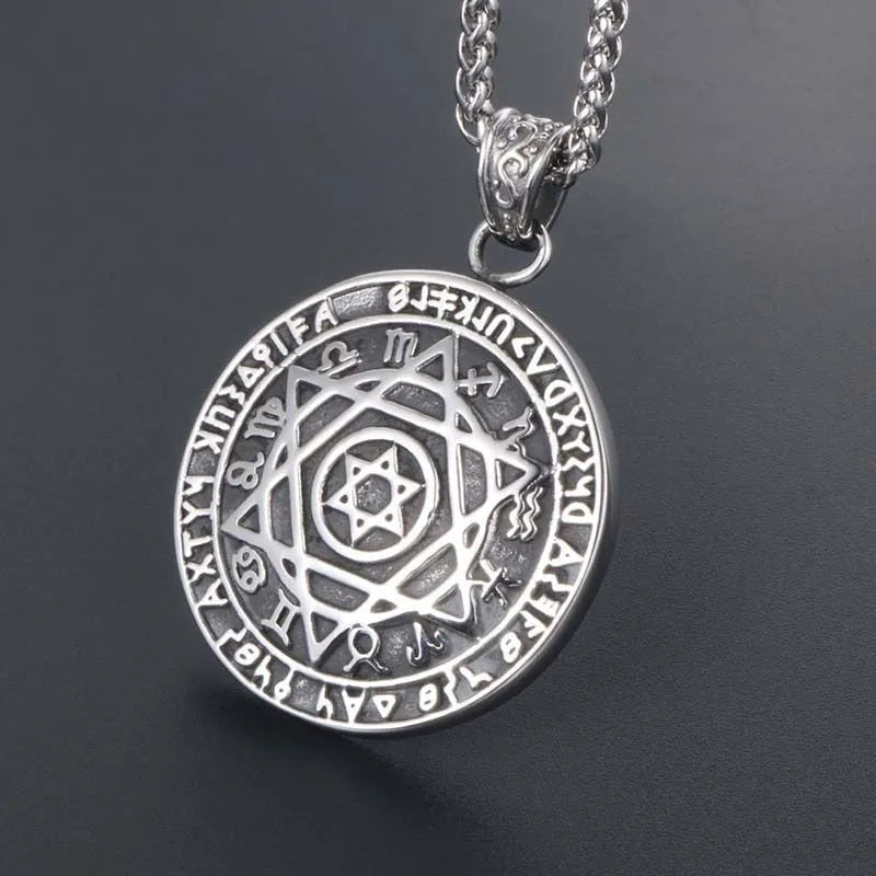 Vintage Double Sided Hexagonal Star Rune Pendant / ULIKING JEWELRY ...