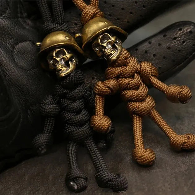 Vintage Skull Solider Braided Rope Pendant Keychain/ ULIKING JEWELRY ...